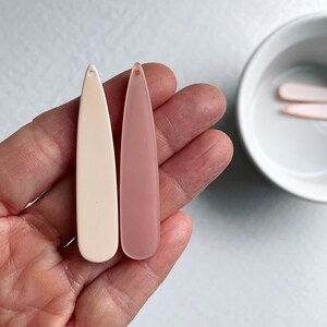 2 Reversible Two-sided Resin Drop Teardrop Pendant Beads 54mm Pink ...