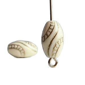 Oval Ivory Gold Carved Acrylic Beads Etched 13mm (25) - Etsy