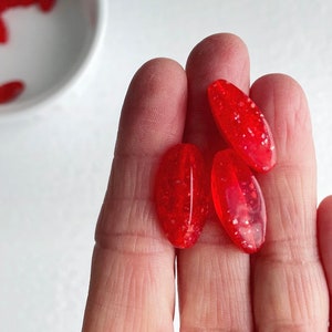Vintage Red Oval Beads Shell Abolone MOP Resin 22mm (10) - Etsy