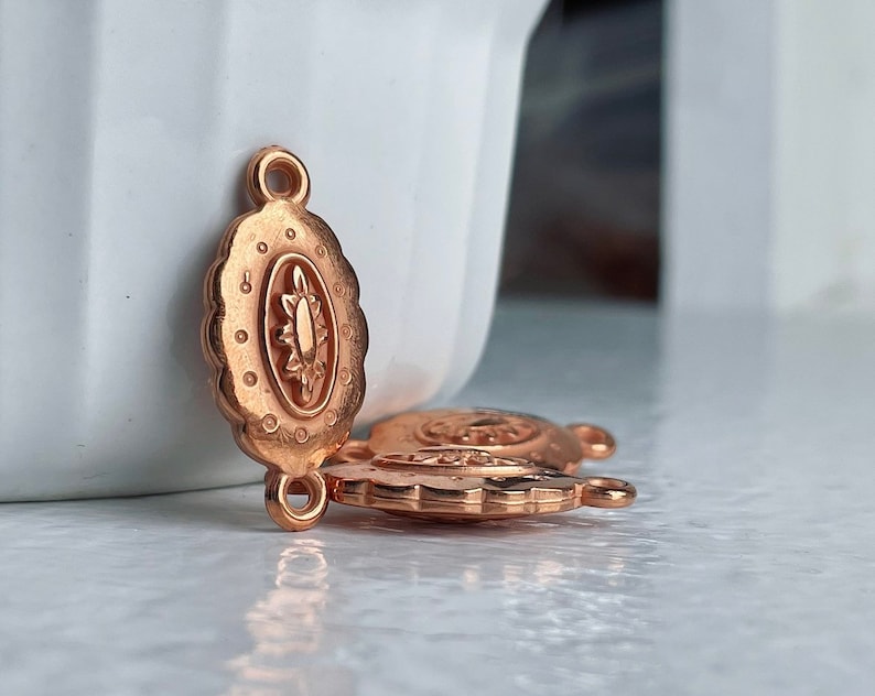 Vintage Copper Lucite 2 Loop Oval Connector Beads 27mm 12 - Etsy