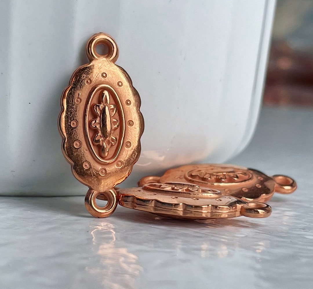 Vintage Copper Lucite 2 Loop Oval Connector Beads 27mm 12 - Etsy