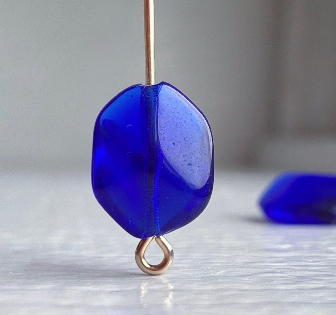 Vintage Blue Cobalt Czech Glass Beveled Oval Beads 14x10mm (10) - Etsy