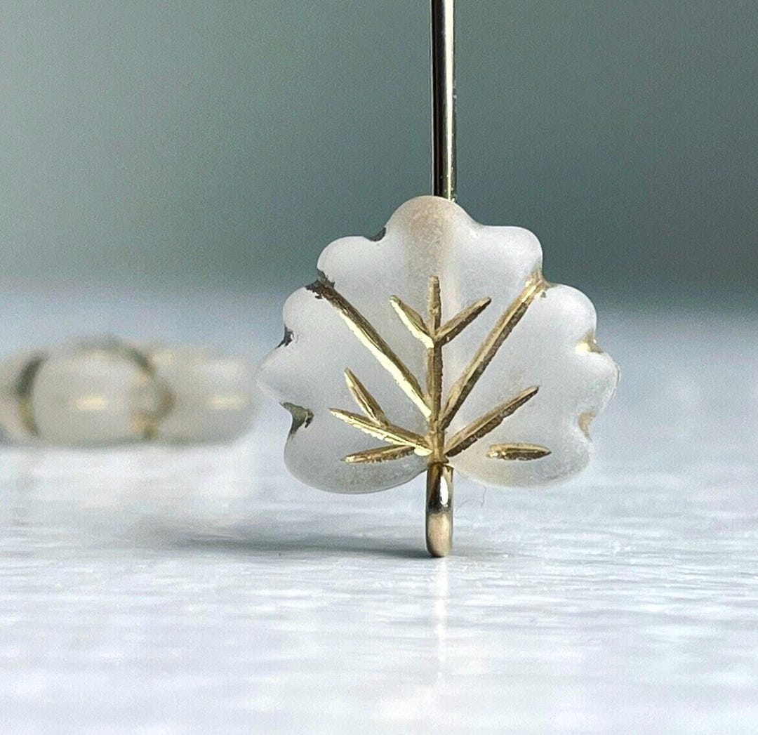 Frosted Crystal Gold Acrylic Maple Leaf Beads 13mm (16) - Etsy