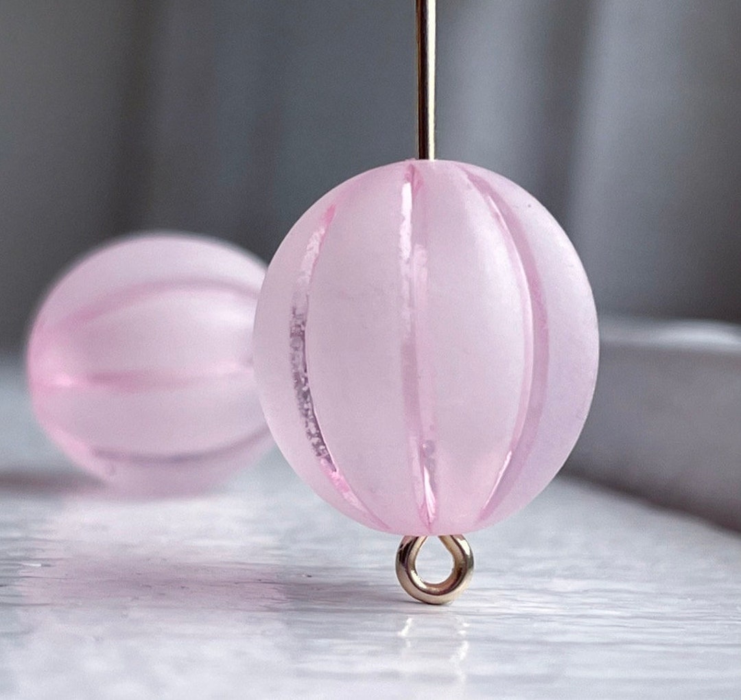 Pink Fluted Round Acrylic Bead Matte Frosted Finish 16mm (10) - Etsy