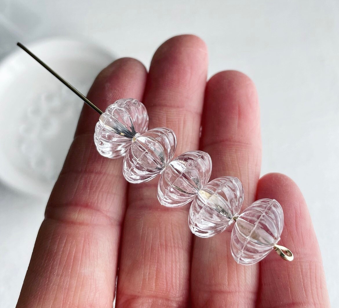 Acrylic Beads Crystal Fluted Saucer Beads Squashed Melon | Etsy