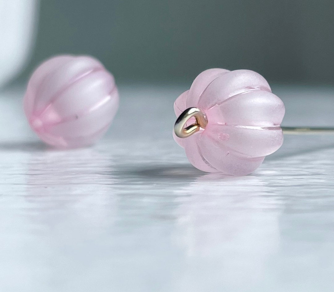 16 Pink Fluted Round Acrylic Bead Matte Frosted Finish 12mm - Etsy