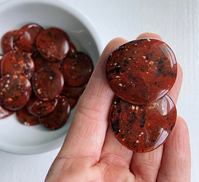 Vintage Rusty Red Speckled Faux Granite Stone Lucite Nugget | Etsy