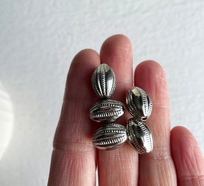 Silver Etched Acrylic Bumpy Oval Beads 14mm 20 - Etsy