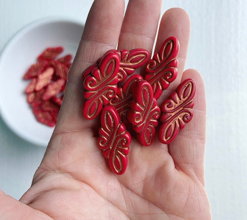 Deep Raspberry Pink Gold Etched Flat Oval Acrylic Beads 30mm | Etsy