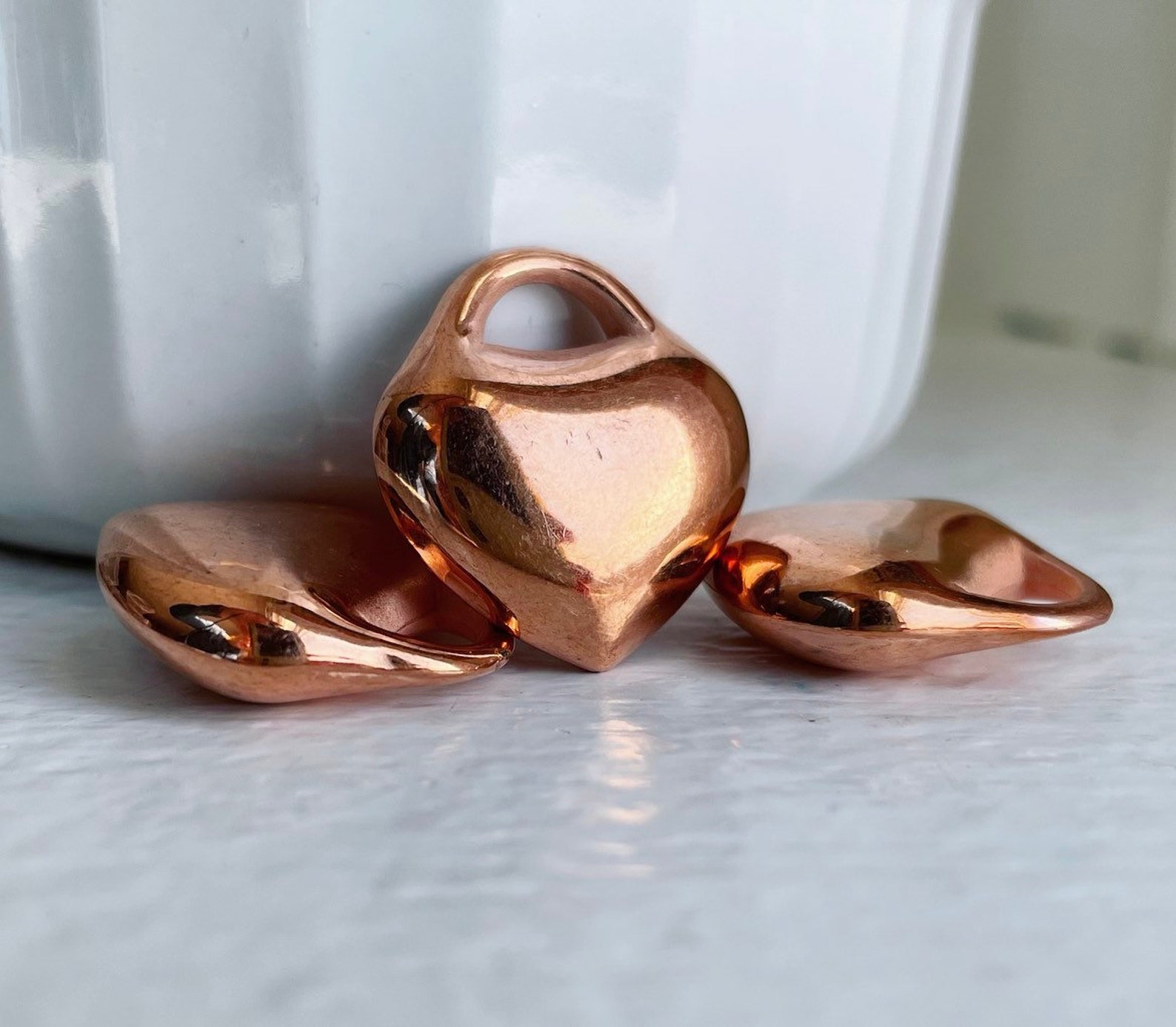 Vintage Copper Heart Charms Beads Drops 25mm 10 - Etsy