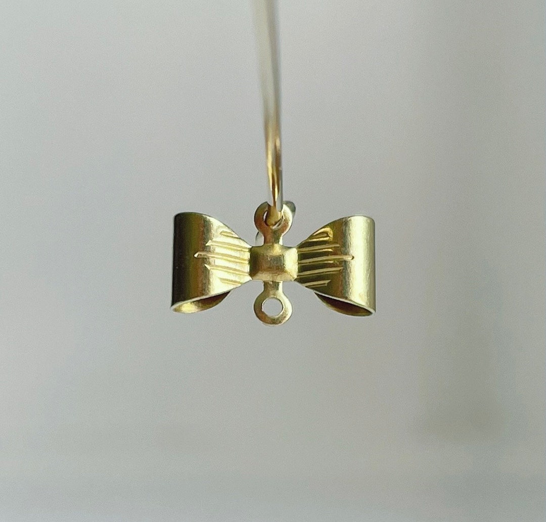 Raw Brass Bow Connector Findings 2 Loop 12mm 20 - Etsy