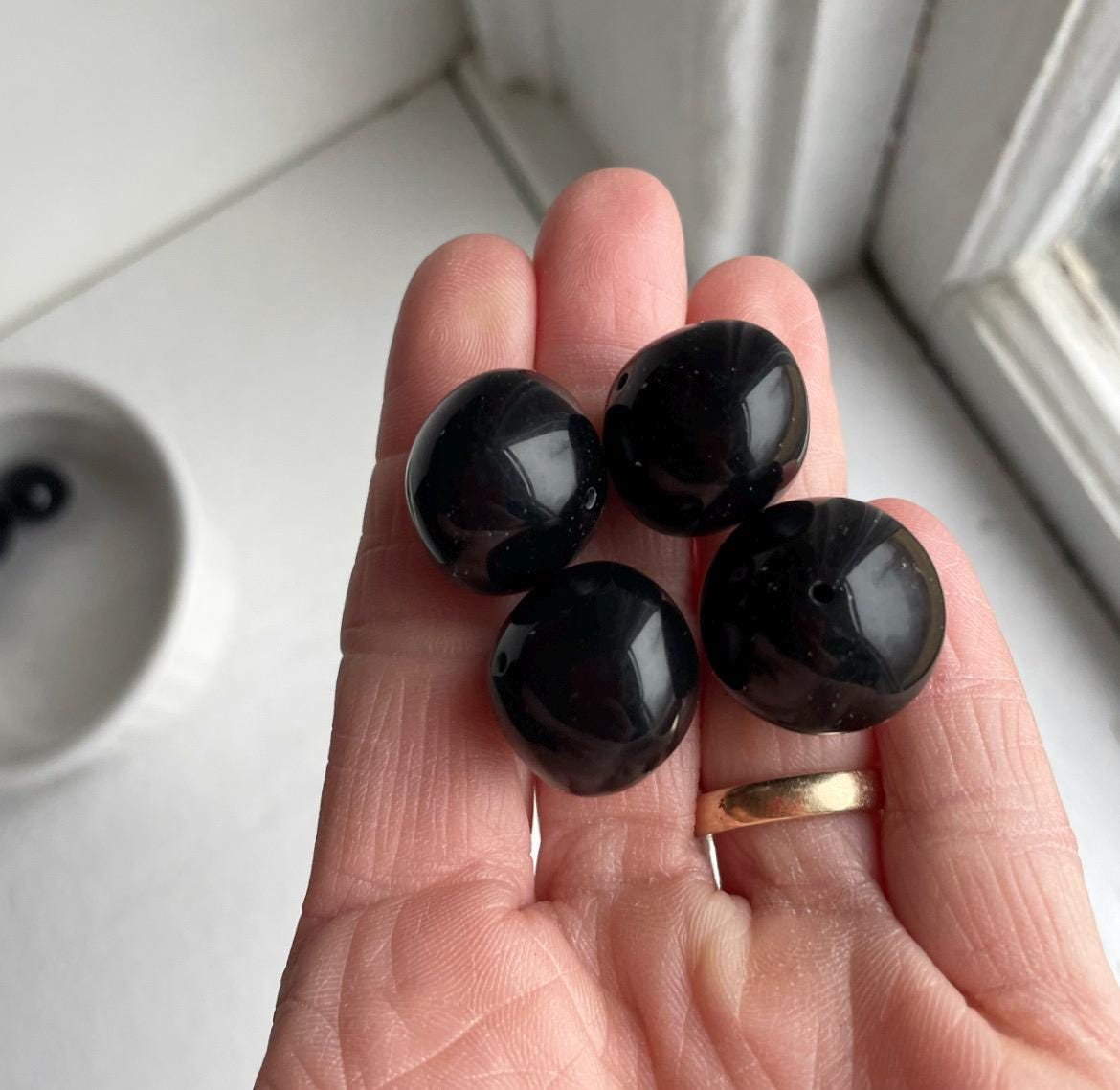 Vintage Chunky Black Lucite Bicone Beads 20mm (8) - Etsy