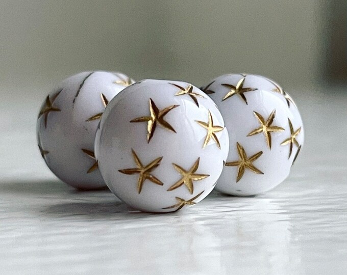 Crystal Gold Acrylic Round Star Beads 8mm 30 - Etsy