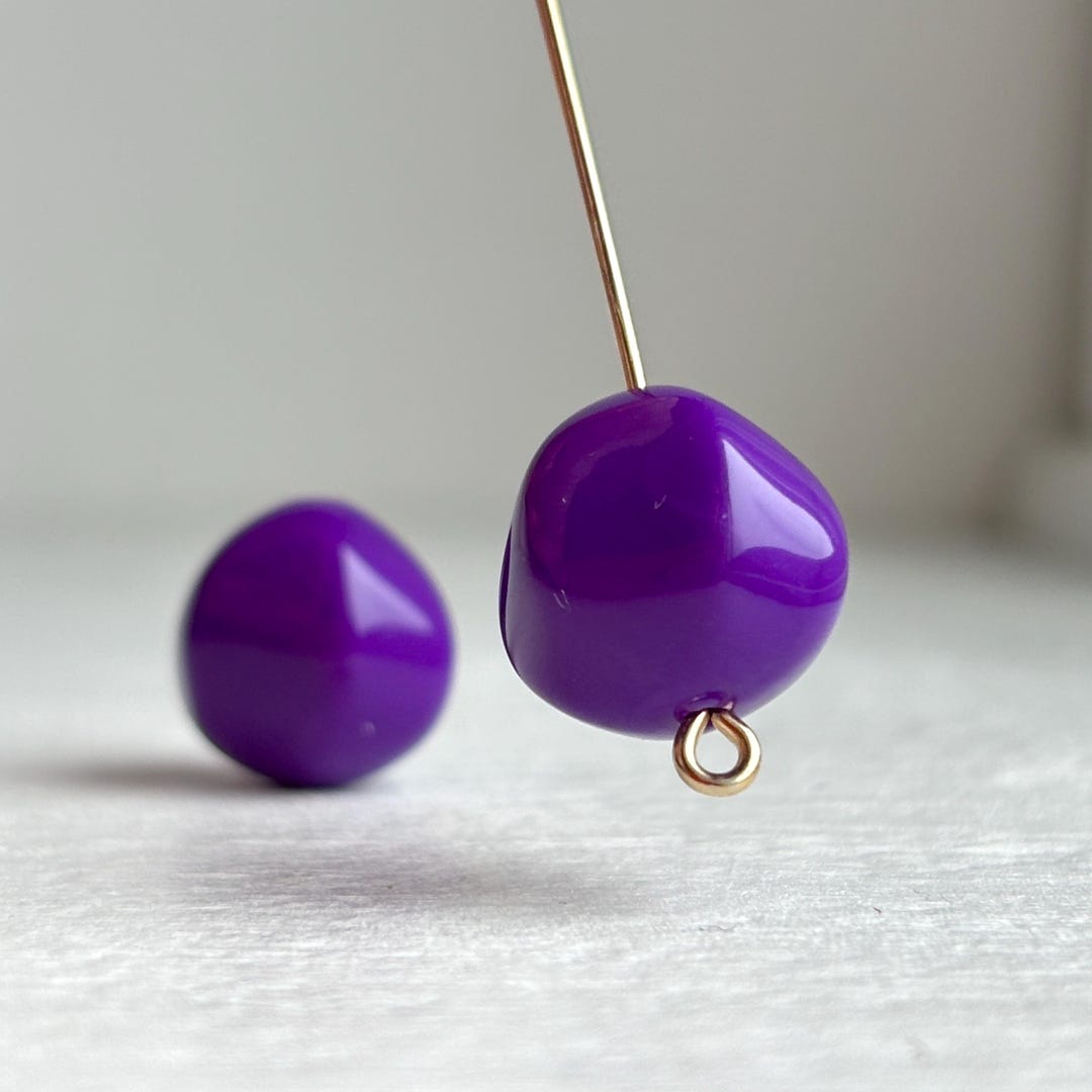 Vintage Beveled Round Purple Lucite Beads 14mm (12) - Etsy