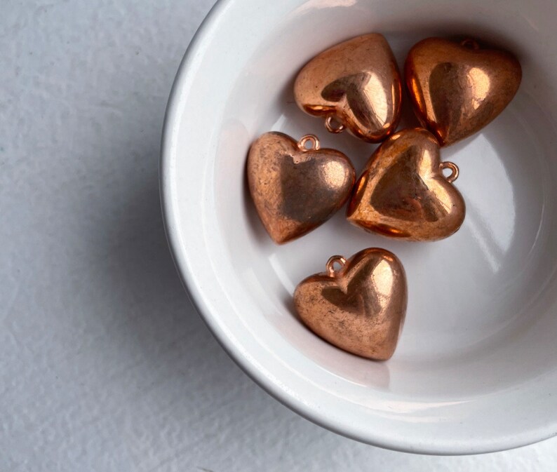 Vintage Copper Heart Pendant Charms Beads 28mm (4) - Etsy