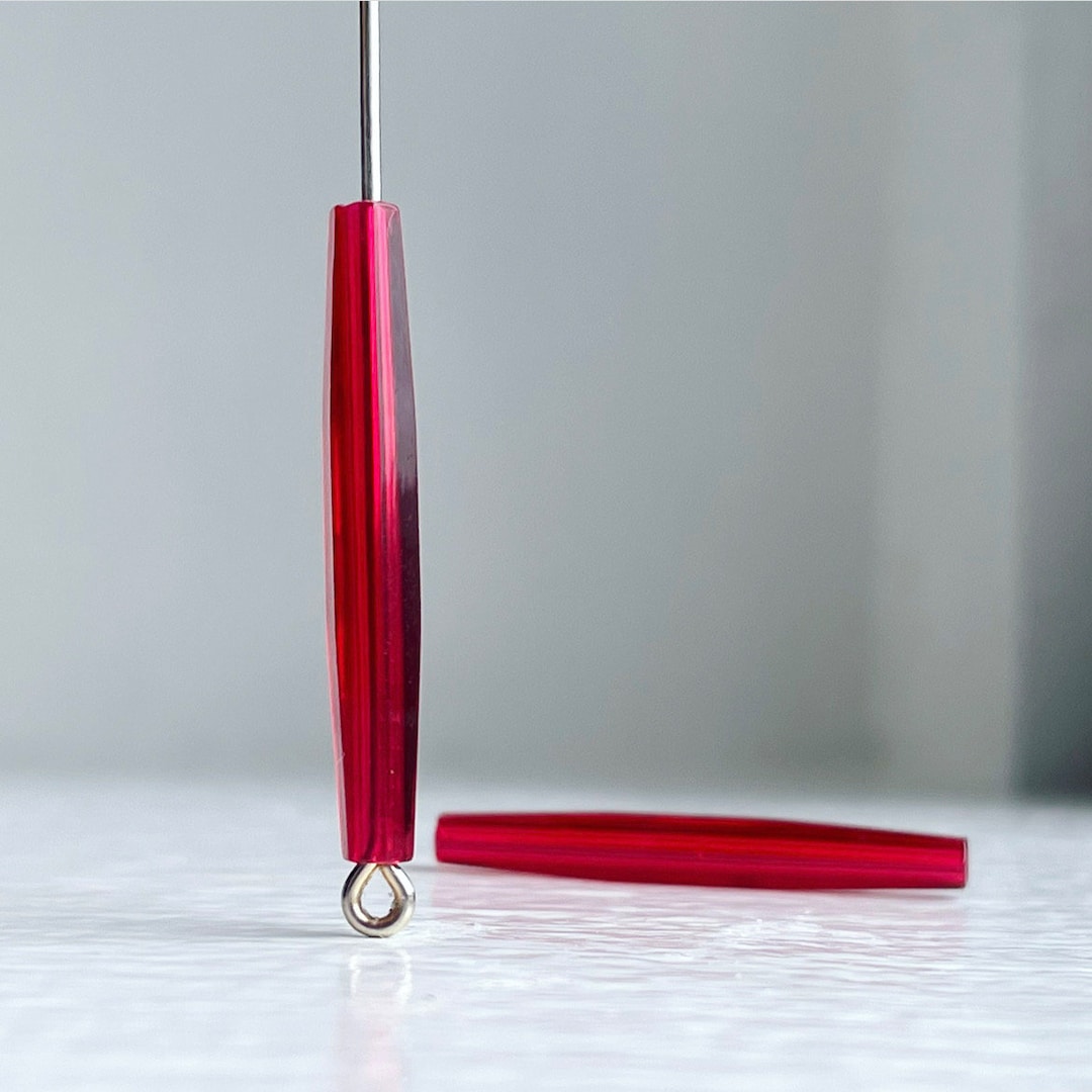 Vintage Red Lucite Beveled Oval Tube Stick Beads 30mm (16) - Etsy