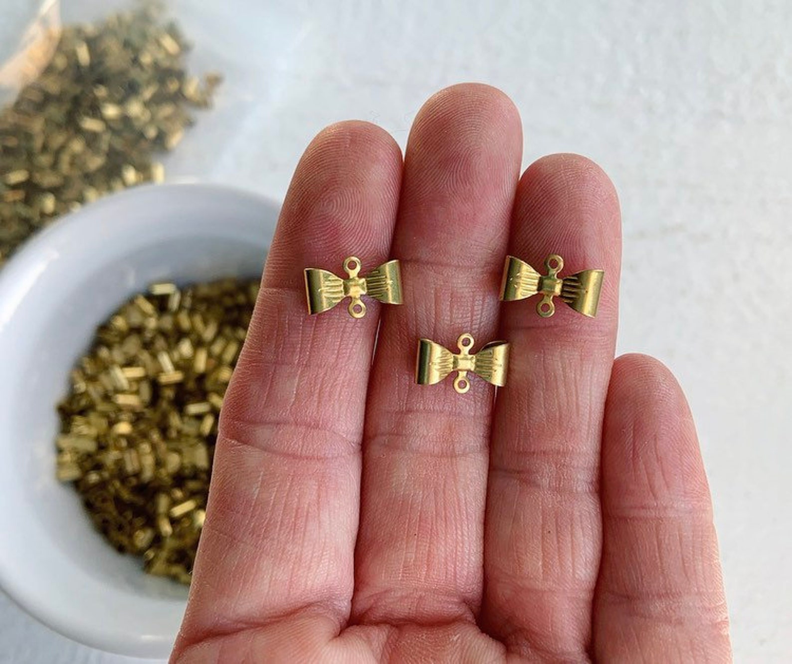 Raw Brass Bow Connector Findings 2 Loop 12mm 20 | Etsy