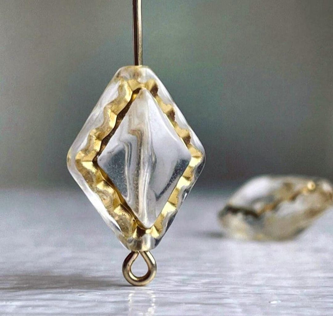 Crystal Gold Acrylic Diamond Shaped Bicone Beads 18mm (12) - Etsy