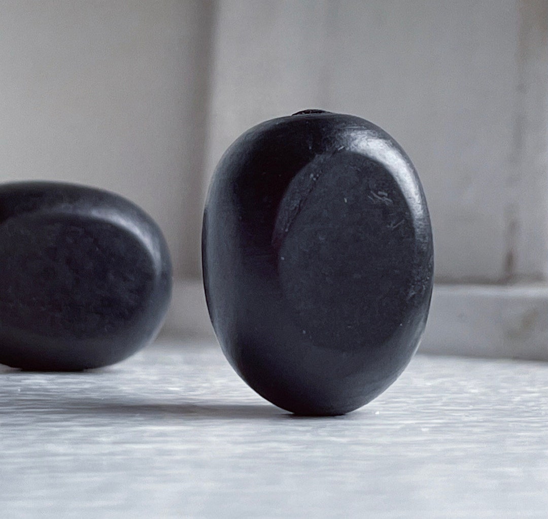 Black Wood Pinched Oval Beads Wooden 25x20mm (6) - Etsy