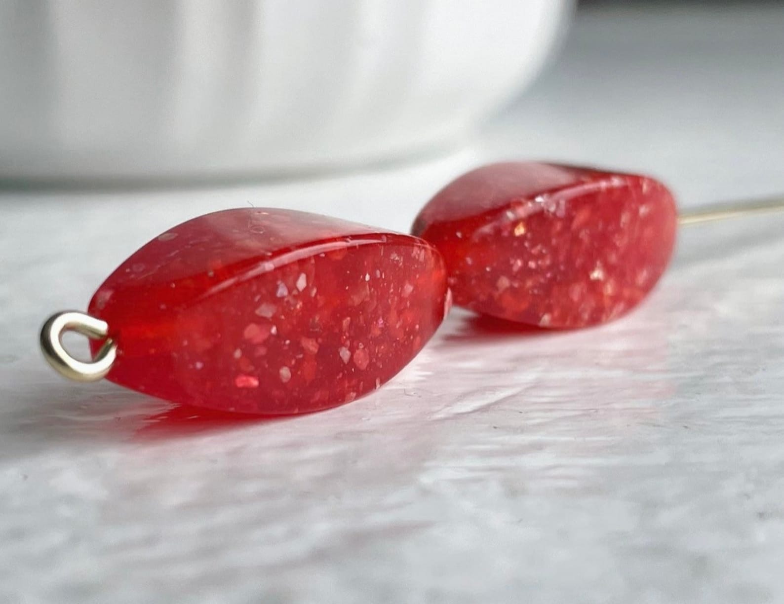 Vintage Red Oval Beads Shell Abolone MOP Resin 22mm (10) - Etsy