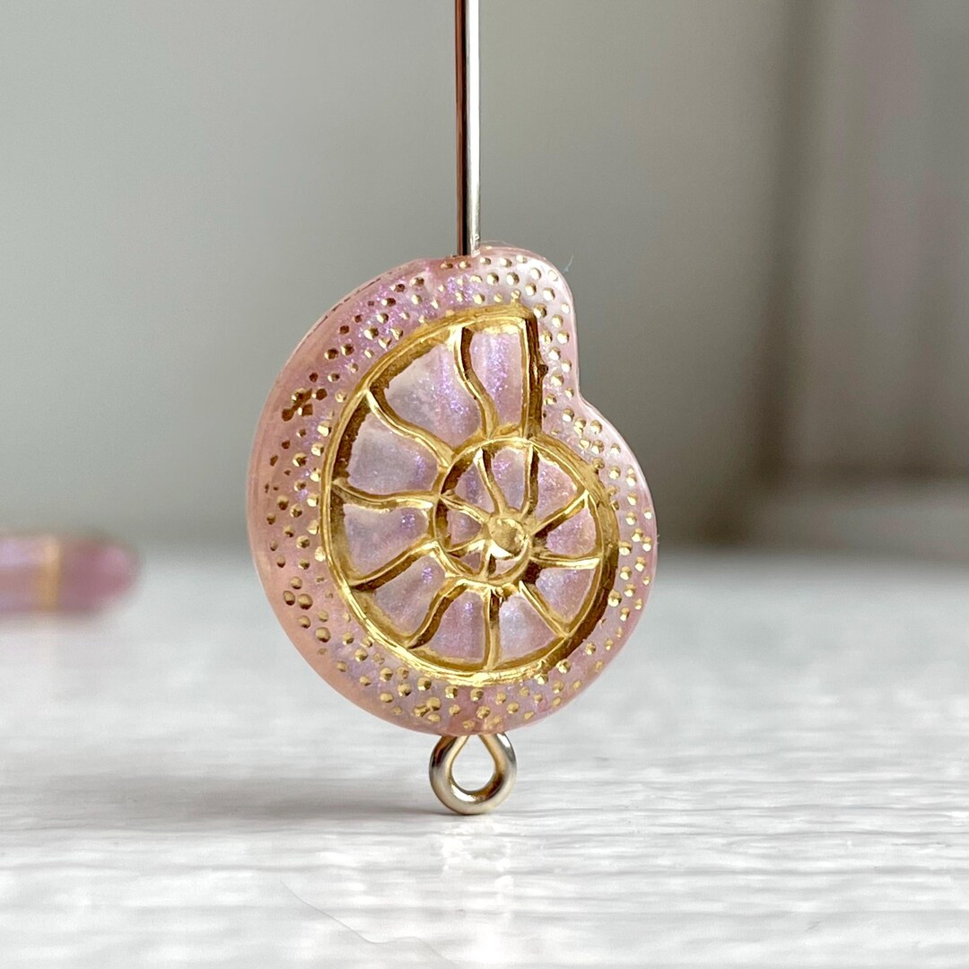 Milky Pink Gold Carved Flat Nautilus Shell Beads 18mm (10) - Etsy