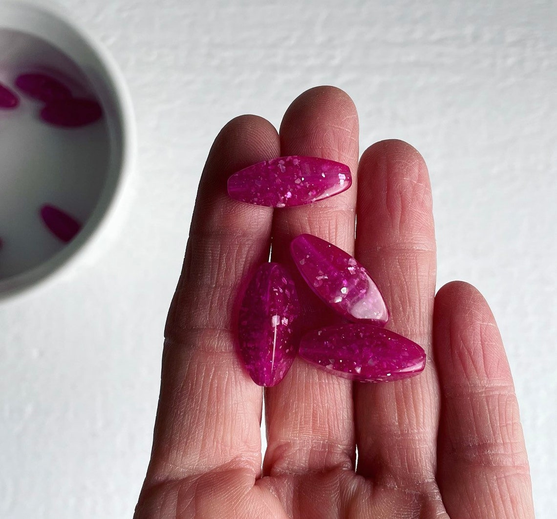 Vintage Beads Raspberry Pink Oval Beads Shell Abolone MOP - Etsy