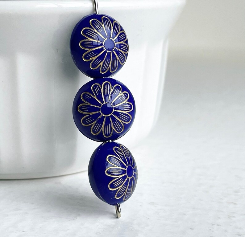 Carved Etched Royal Blue Gold Acrylic Coin Pillow Floral - Etsy