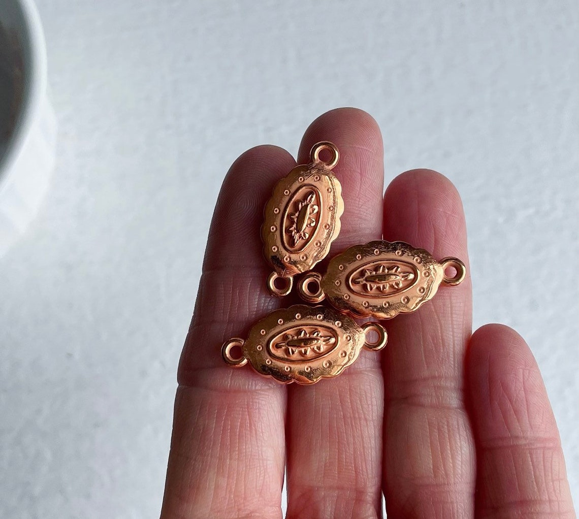 Vintage Copper Lucite 2 Loop Oval Connector Beads 27mm 12 - Etsy