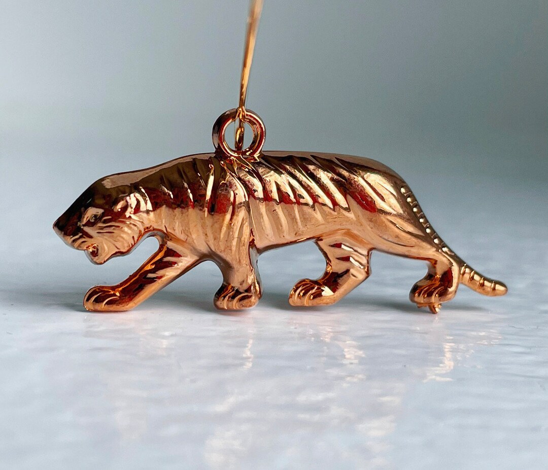 Vintage Copper Lucite Tiger Pendants Charms Beads 43mm 8 - Etsy