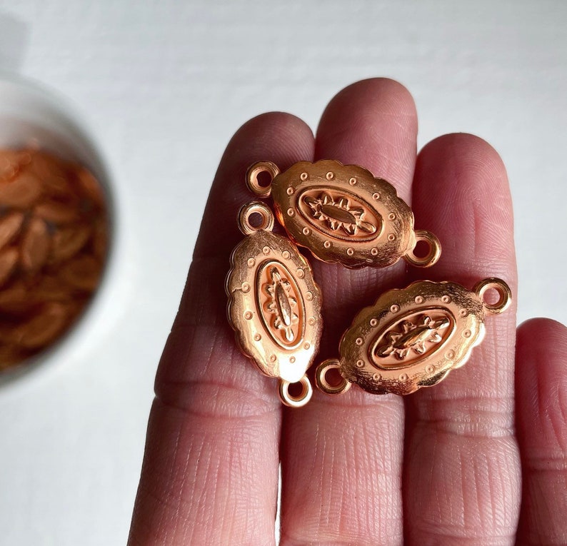 Vintage Copper Lucite 2 Loop Oval Connector Beads 27mm 12 - Etsy