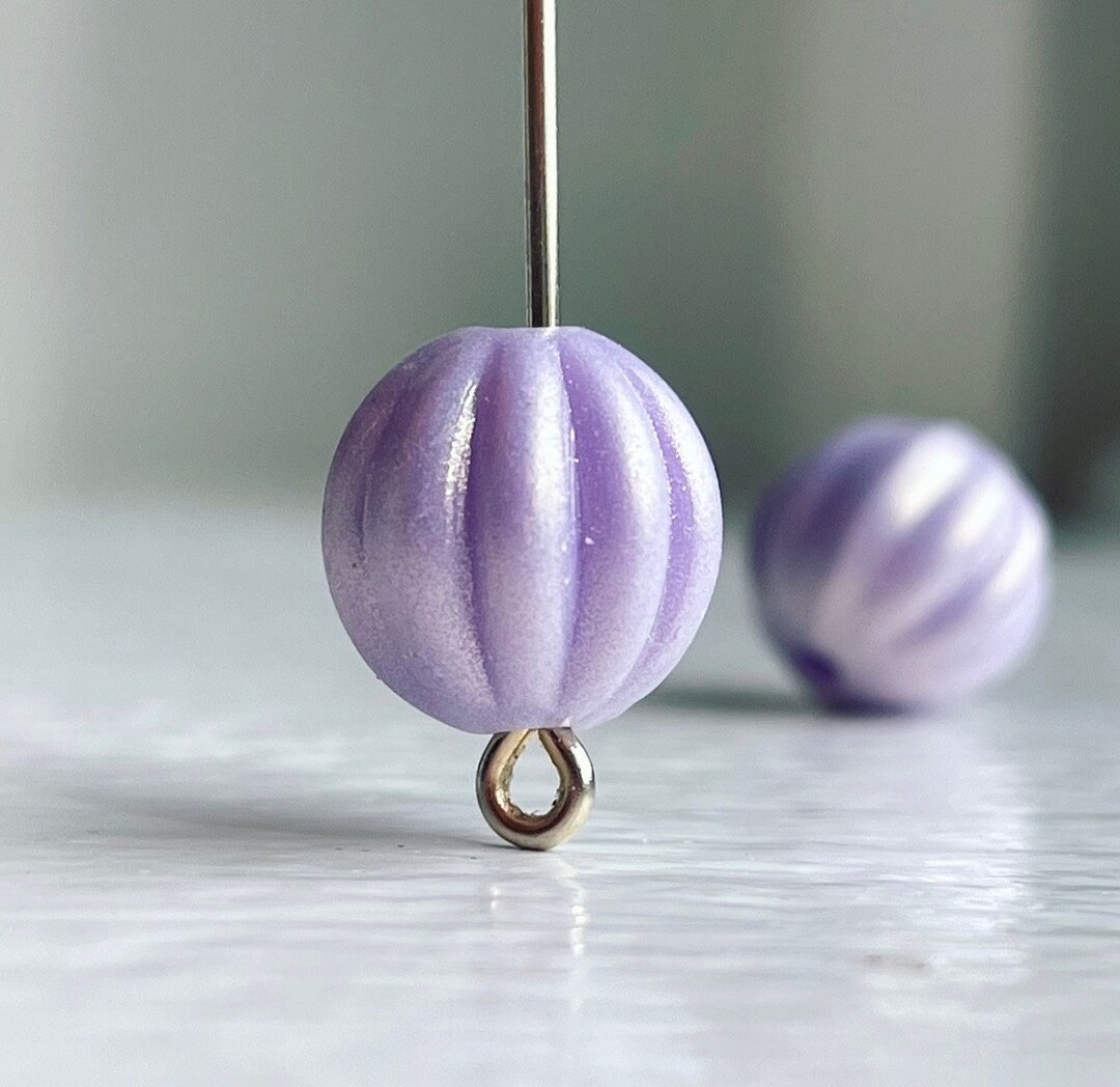 Light Lilac Purple AB Fluted Round Acrylic Beads 12mm (16) - Etsy