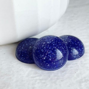 Vintage Royal Blue Glitter Resin Cabochons Cabs Round Flatbacks 18mm ...