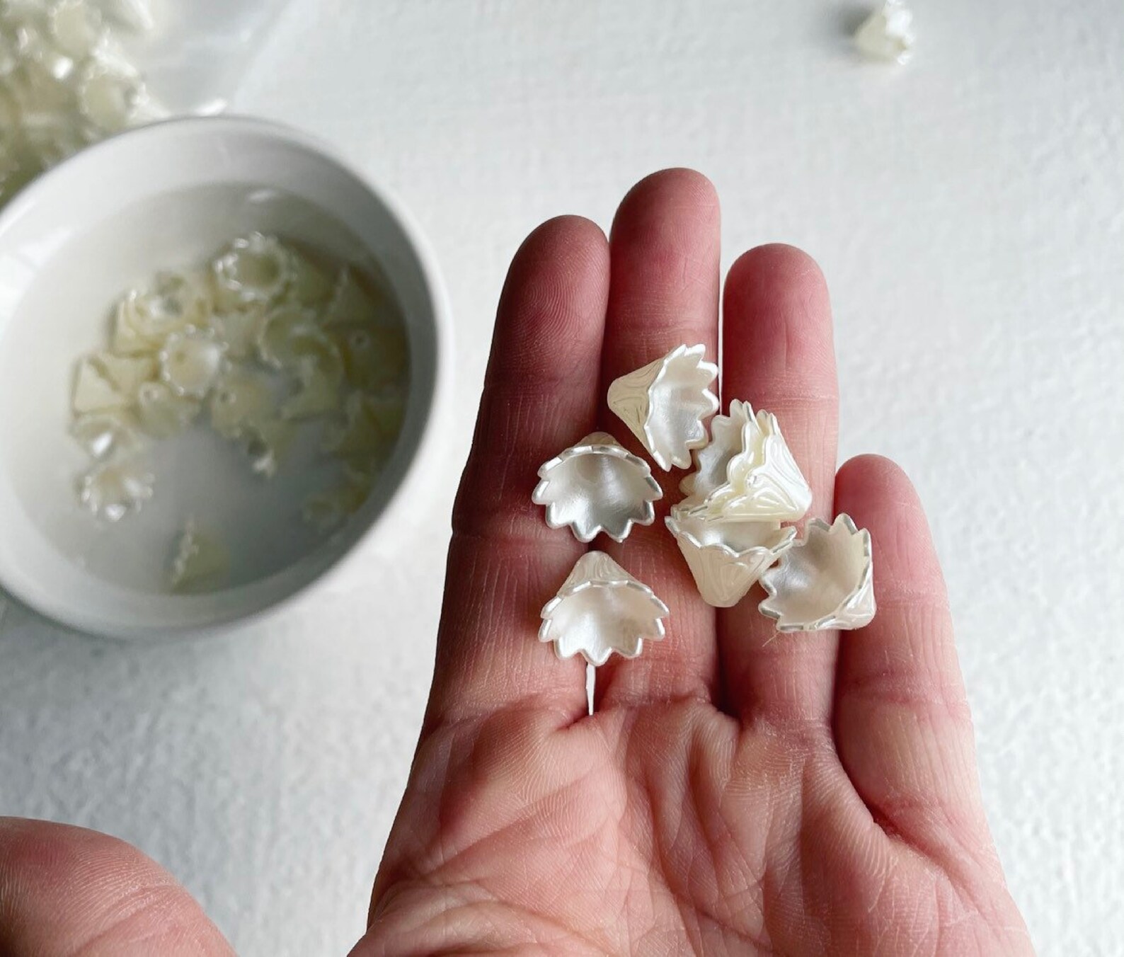 Pearl Pearly Acrylic Flower Cone Bead Cap Beads 15mm Ornate - Etsy