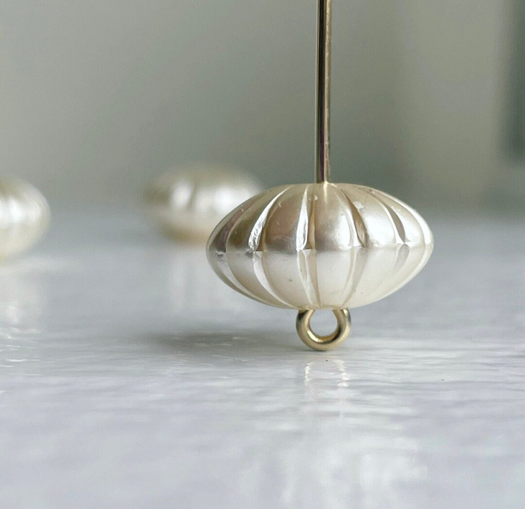 Pearly Antique White Pearl Acrylic Fluted Spacer Beads 14mm (20) - Etsy