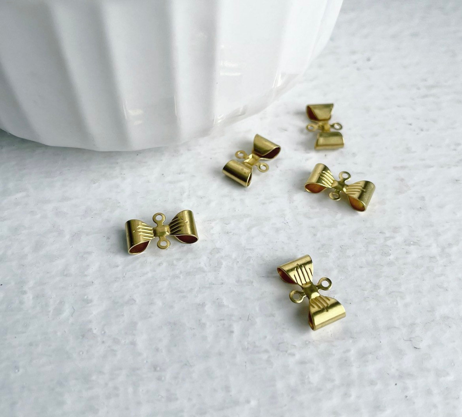 Raw Brass Bow Connector Findings 2 Loop 12mm 20 - Etsy