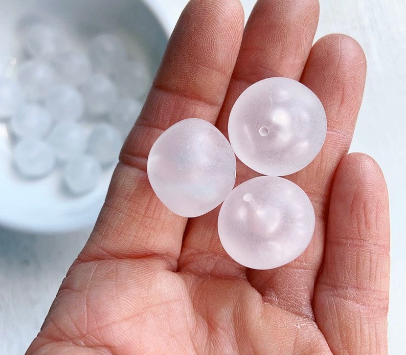 Vintage Crystal Lucite Matte Frosted Bicone Beads 19mm 8 | Etsy