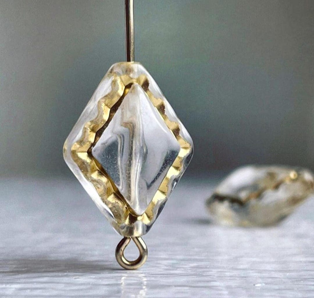 Crystal Gold Acrylic Diamond Shaped Bicone Beads 18mm (12) - Etsy