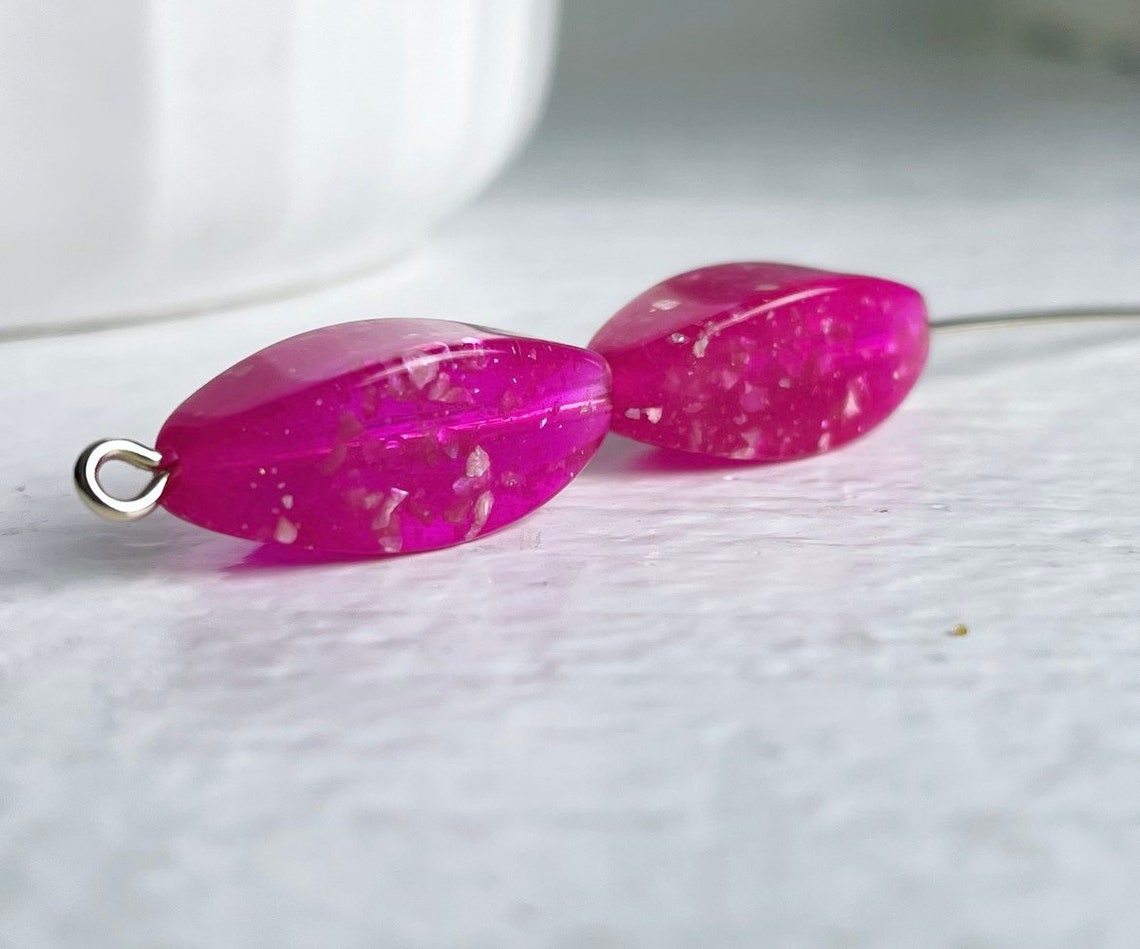 Vintage Beads Raspberry Pink Oval Beads Shell Abolone MOP - Etsy