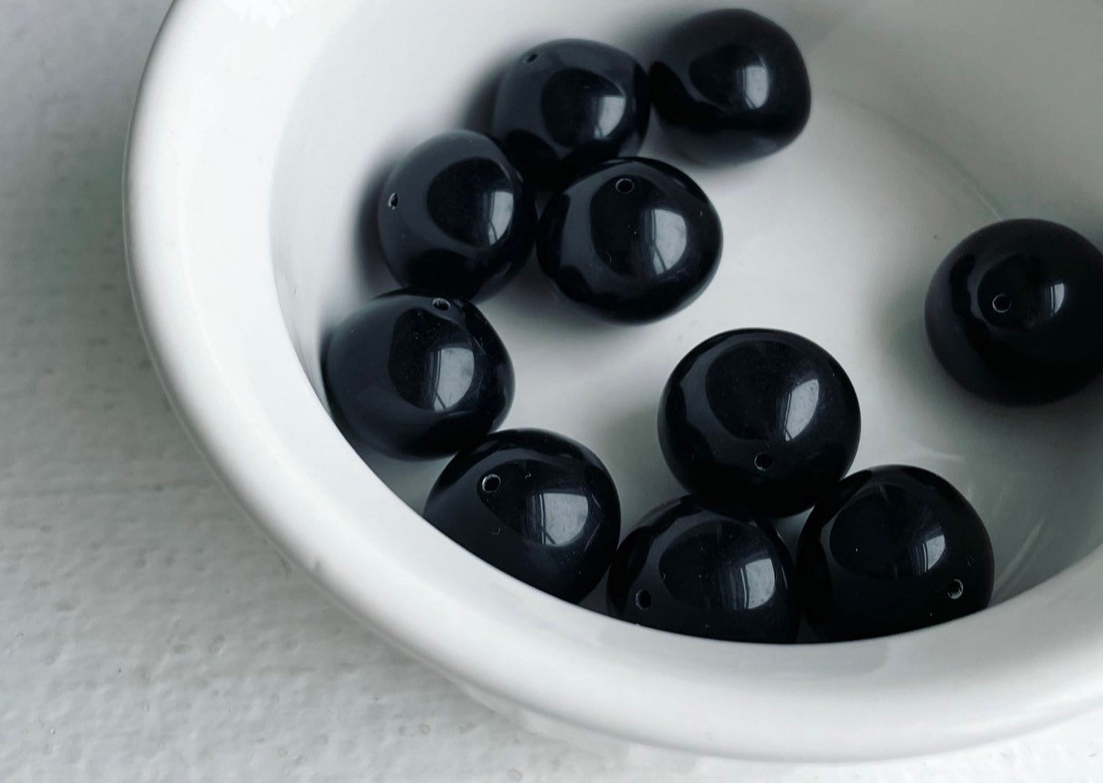 Vintage Chunky Black Lucite Bicone Beads 20mm 8 | Etsy