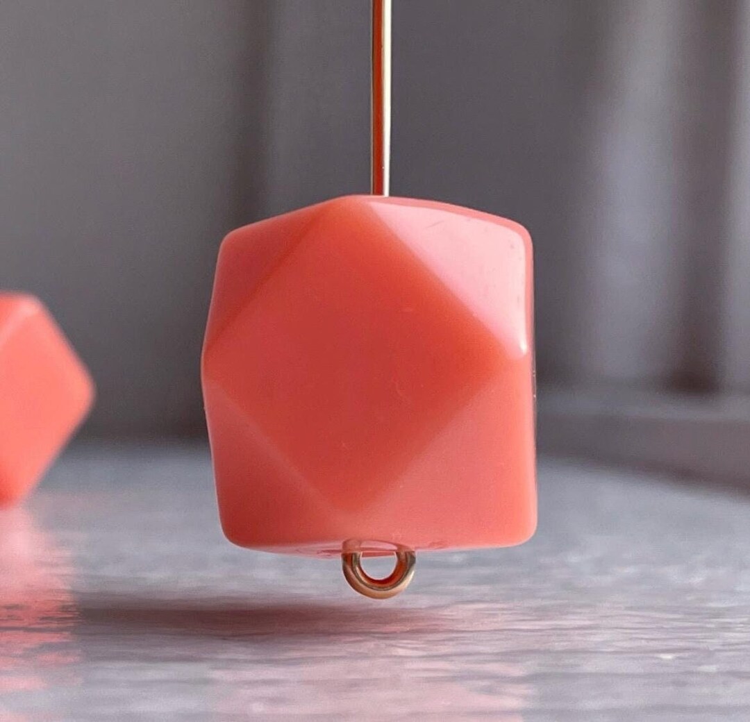 Coral Acrylic Beveled Faceted Polygon Beads 16mm 8 - Etsy