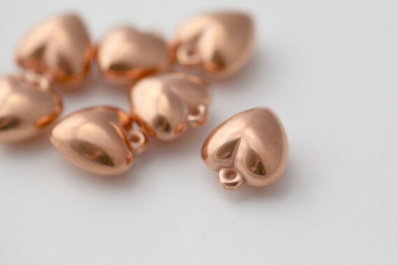 Vintage Copper Heart Charms Beads Drops 12mm 8 | Etsy