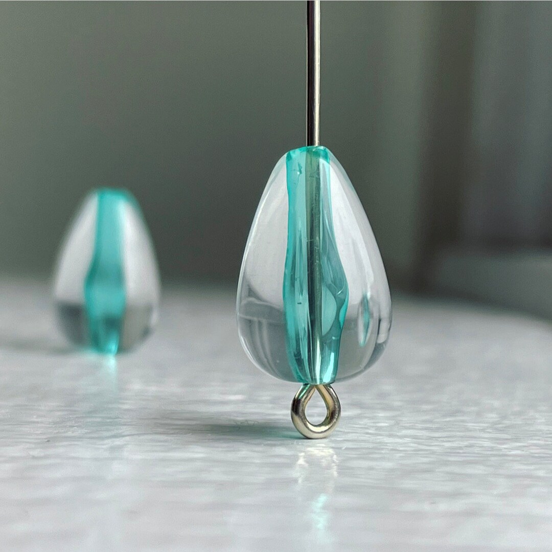 Crystal Clear Teal Core Acrylic Teardrop Drop Beads 15mm (20) - Etsy