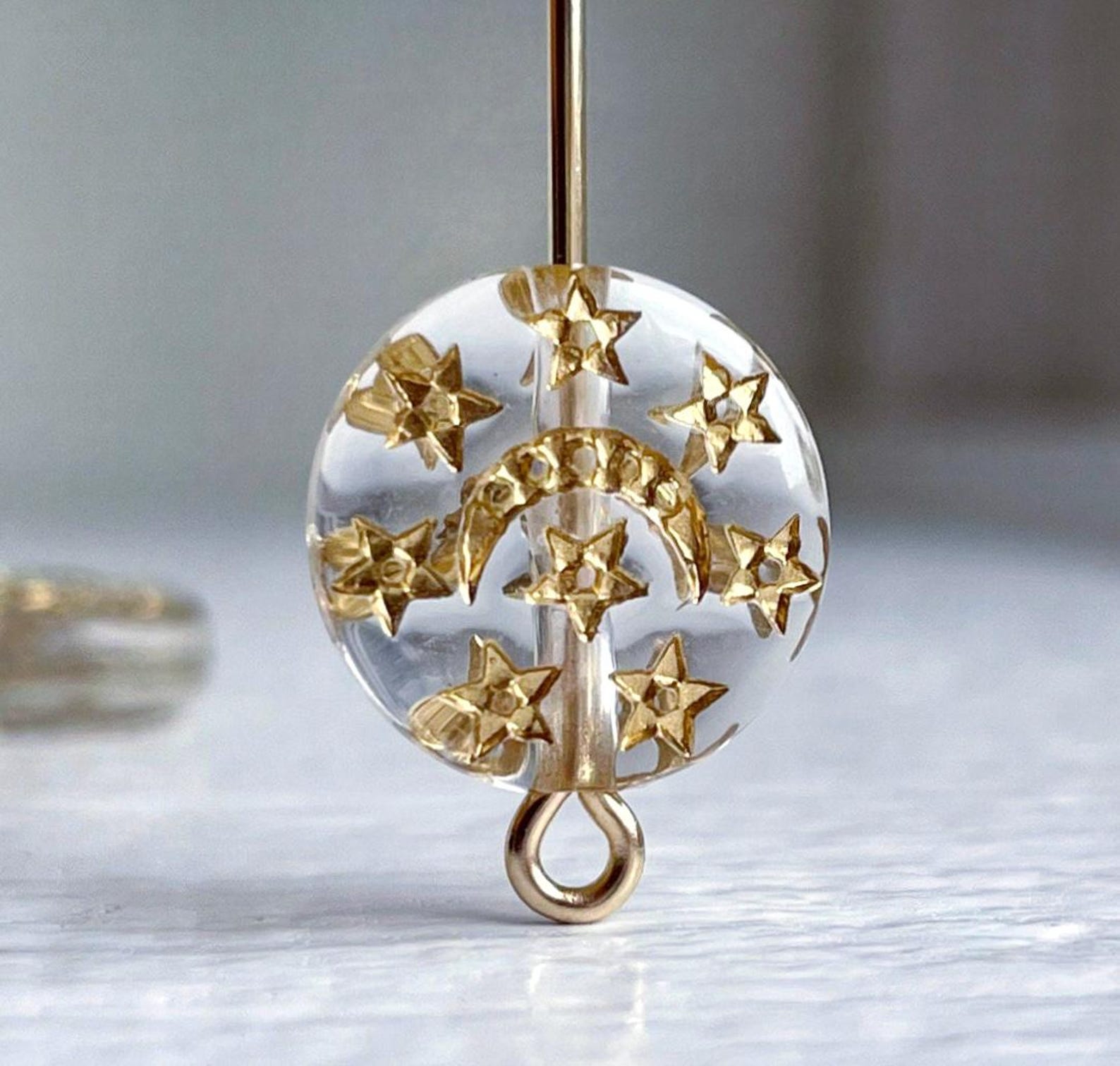 Etched Crystal Gold Moon Stars Coin Acrylic Pillow Beads 13x5mm (14) - Etsy