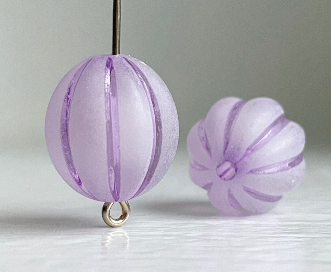 Purple Fluted Round Acrylic Bead Matte Frosted Finish 16mm 10 - Etsy
