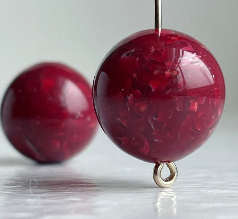 Vintage Rusty Red Pitted Granite Round Lucite Beads Organic 16mm (10 ...