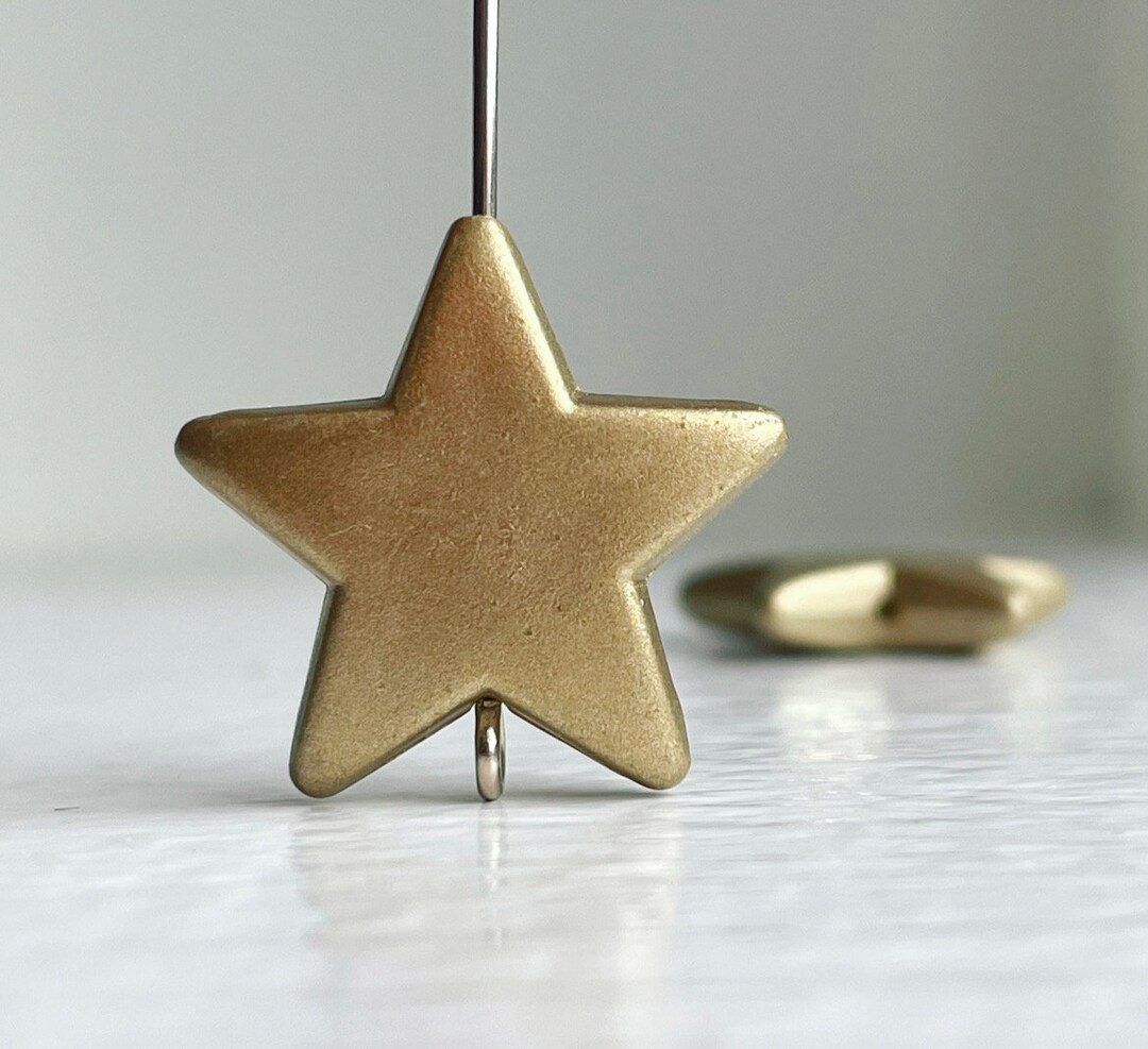 Gold Acrylic Star Beads 21mm 12 Semi Matte Finish - Etsy