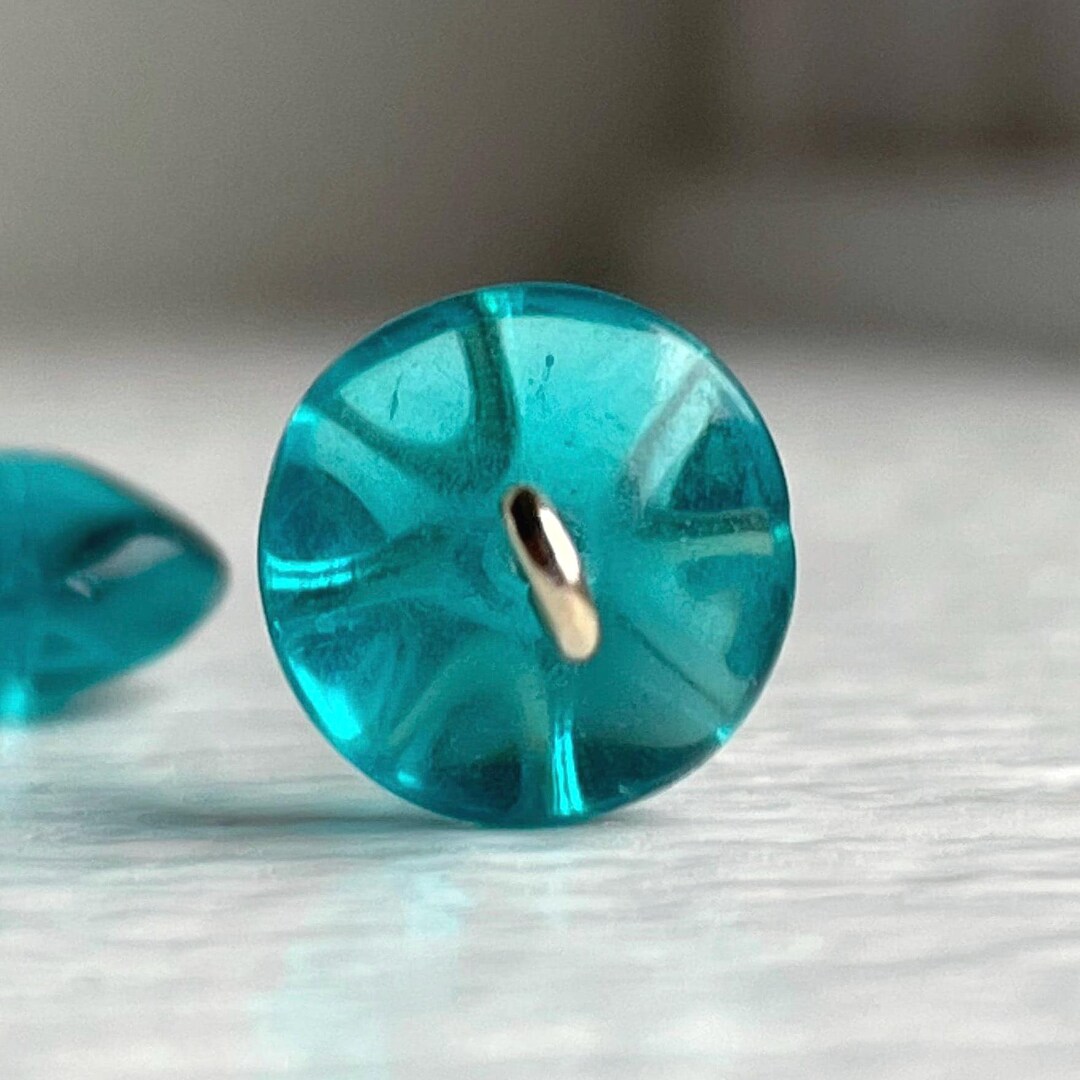 Vintage Czech Glass Teal Beveled Spacer Beads 10x5mm (16) - Etsy