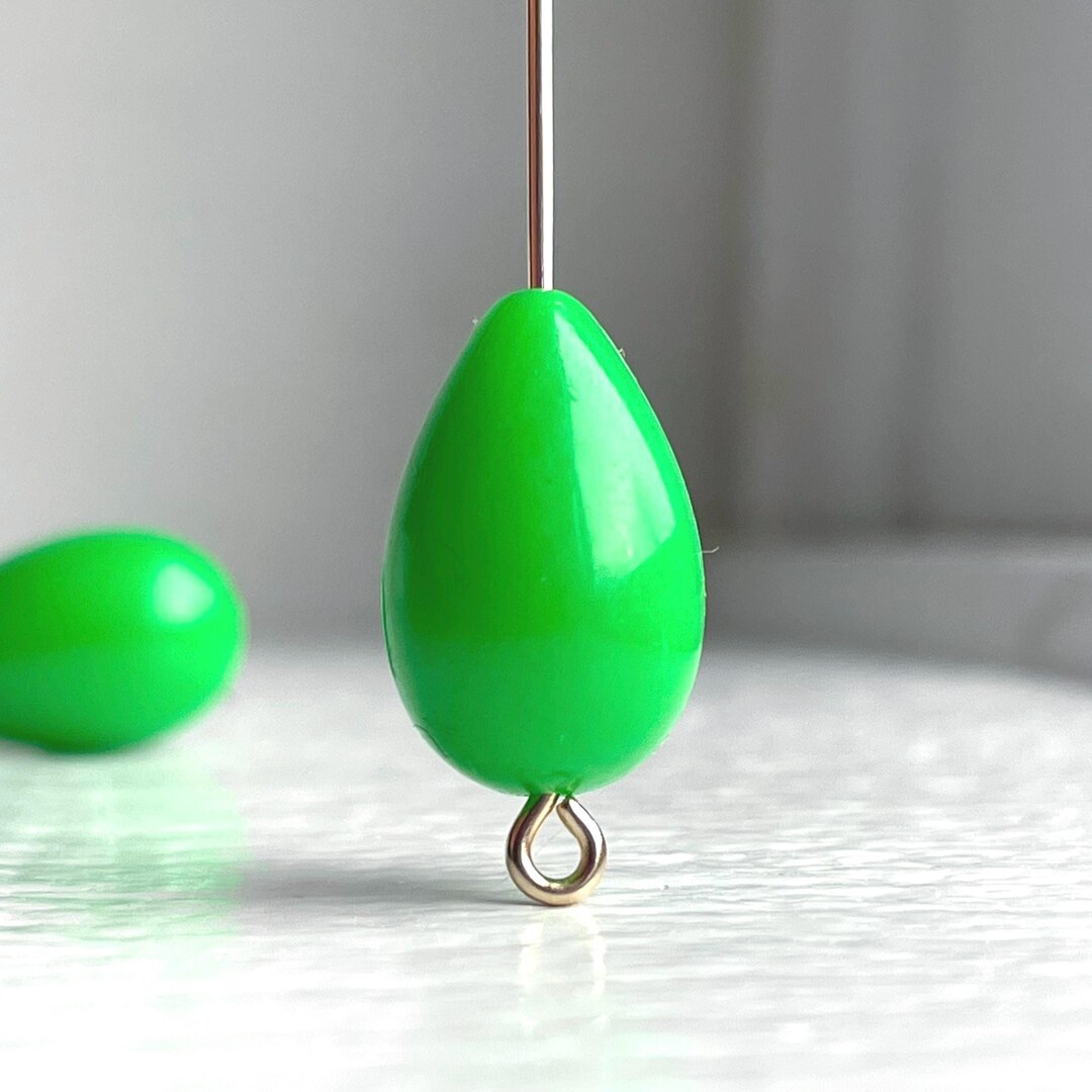 Vintage Kelly Green Lucite Chubby Drop Teardrop Beads 17x11mm (10) - Etsy