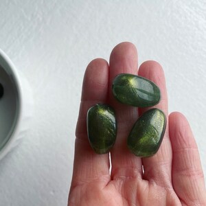 Green Gold Glitter Shimmer Pinched Teardrop Acrylic Drop Beads 25mm 6 ...