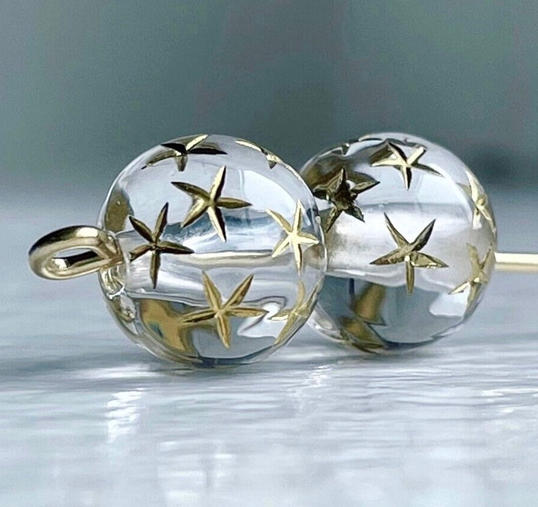 Crystal Gold Acrylic Round Star Beads 10mm (20) - Etsy